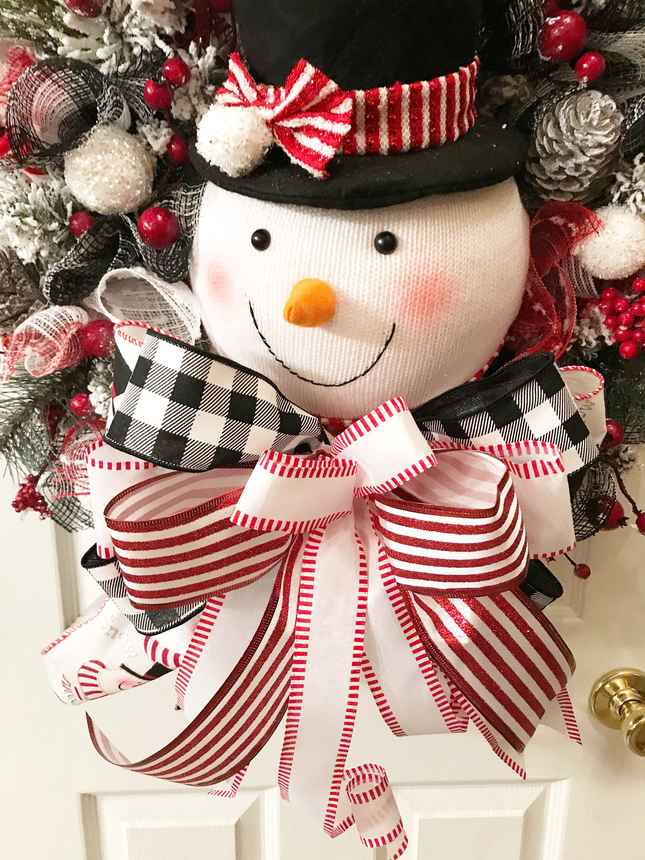 Snowman Wreath, Snowman Decor, Christmas Gift, Christmas Wreath ...