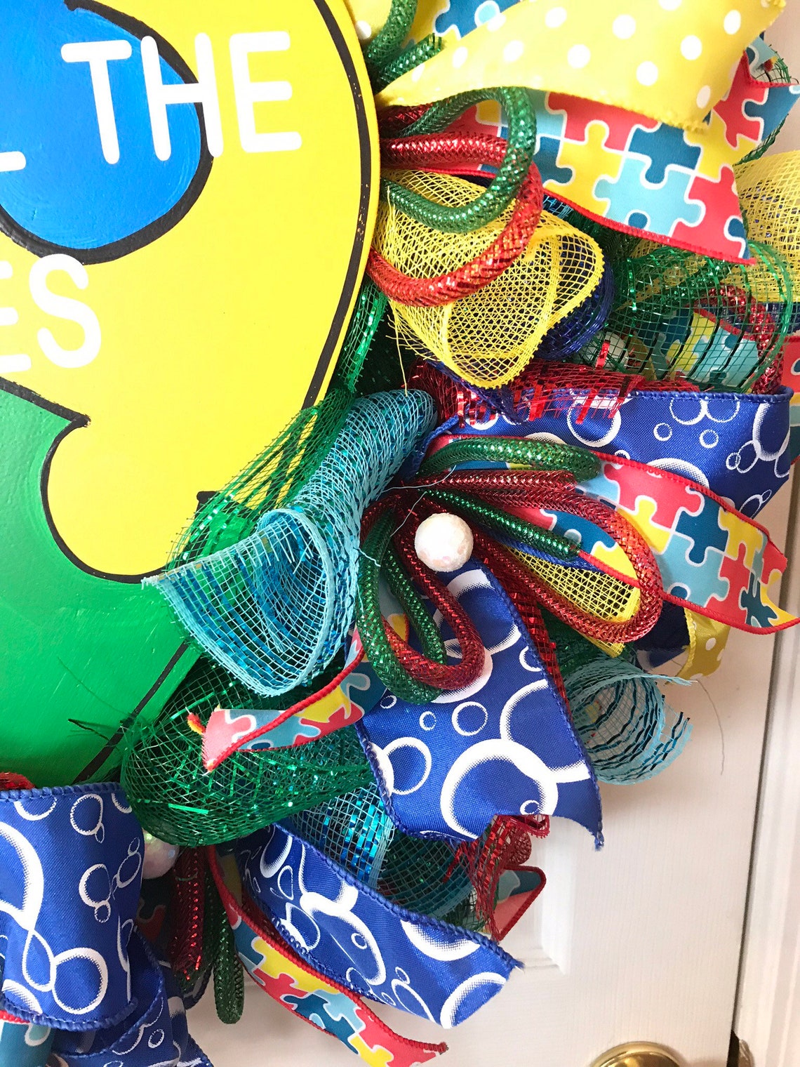 Autism Awareness Wreath Autism Wreath Deco Mesh Wreath Deco | Etsy