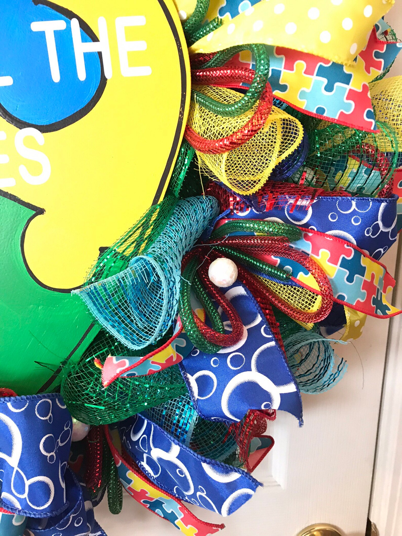 Autism Awareness Wreath Autism Wreath Deco Mesh Wreath Deco | Etsy