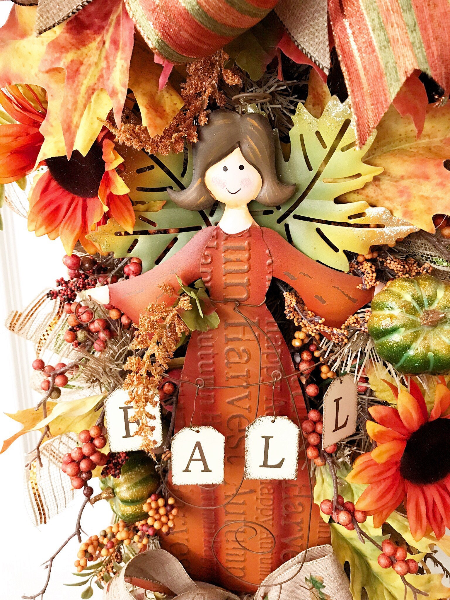 Fall Swag Angel swag Door Swag Wall Swag Fall wreath Door | Etsy