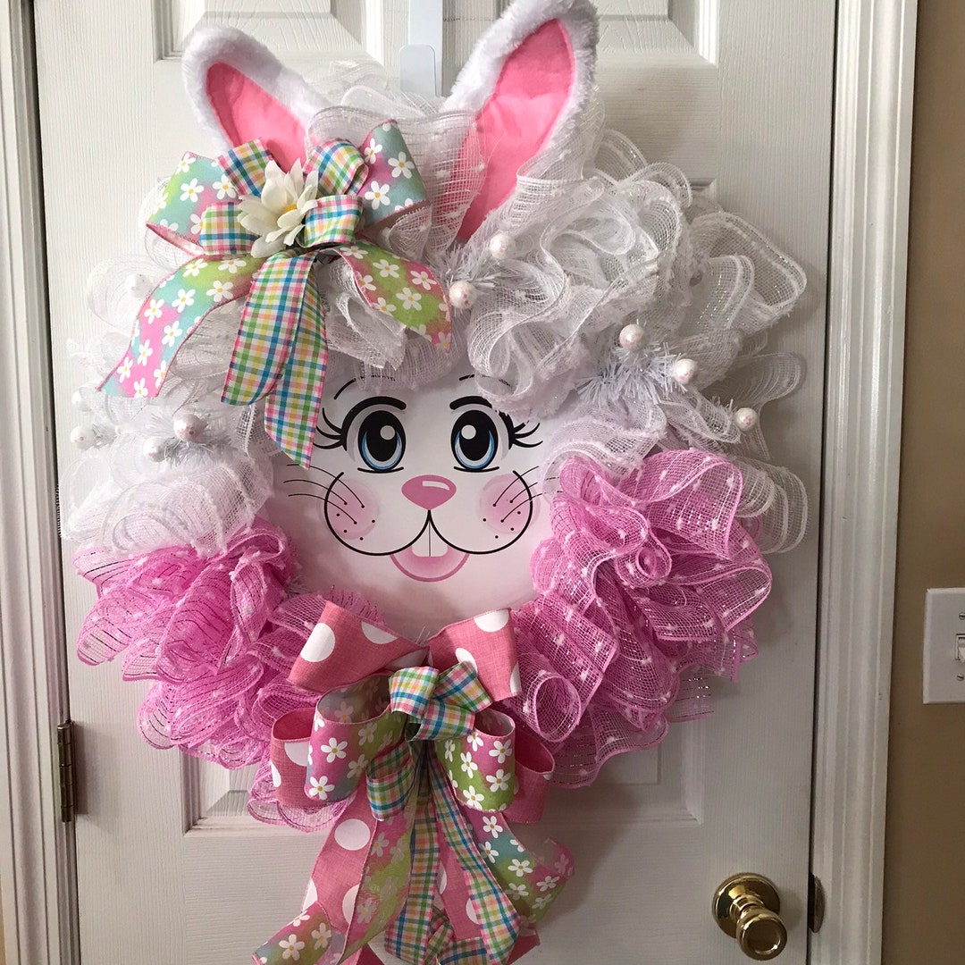 Door Wreath, Bunny Wreath, Easter Bunny Wreath, Spring Wreath, Wreath ...
