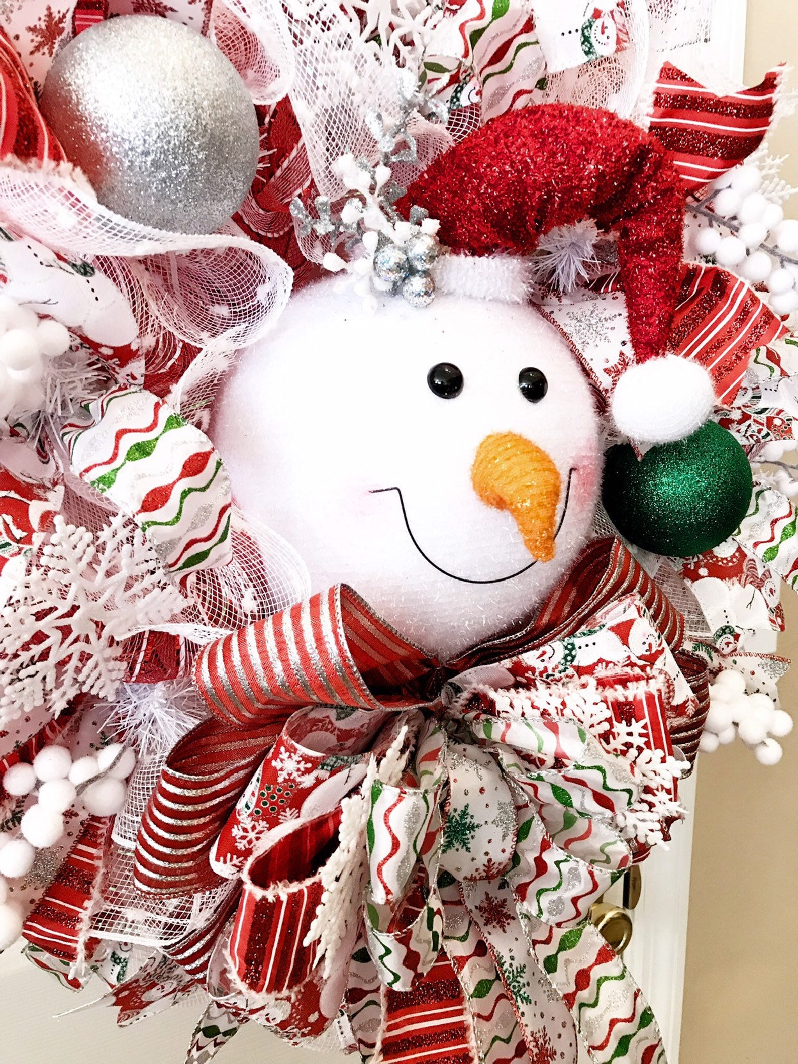 Ready to Ship Snowman Wreath Christmas Gift Snowman Holiday - Etsy