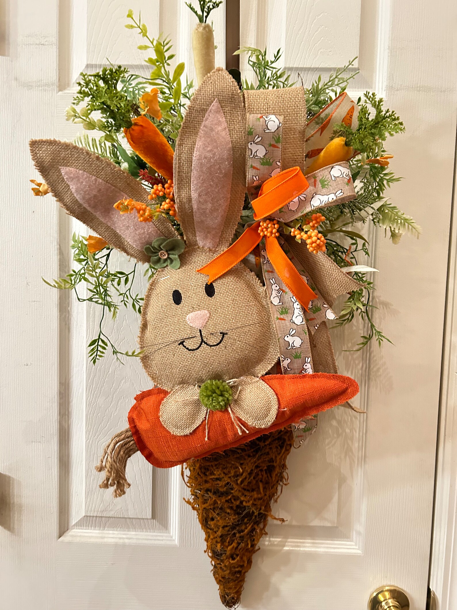 Burlap Bunny Carrot Door Hangers: Easter Spring Decor - Etsy