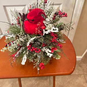 Cardinal Centerpiece, Christmas Decor, Christmas Gift, Cardinal Decor ...
