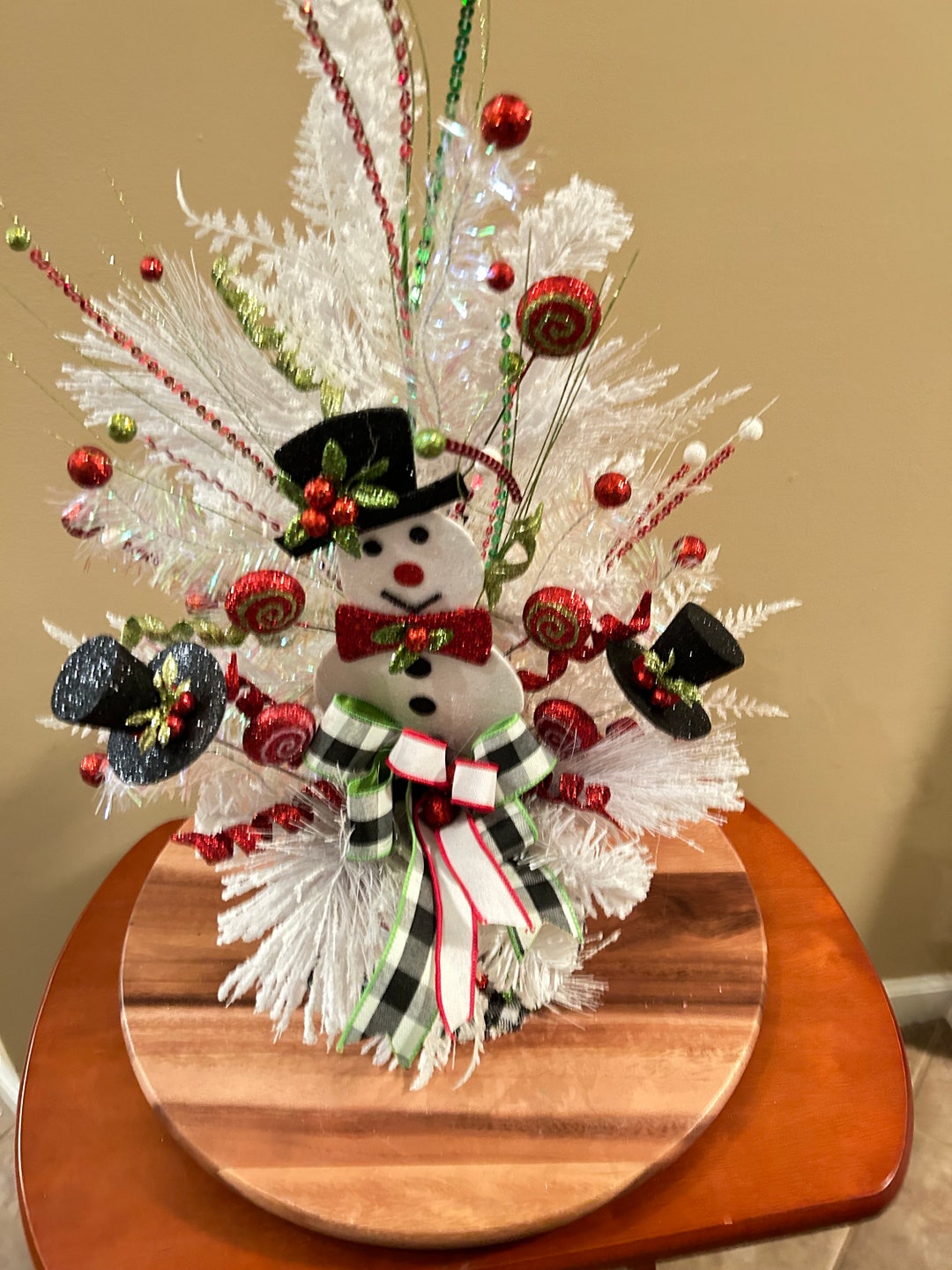 Winter Snowman Centerpiece , Snowman, Winter Decor, White Pine Snowman ...