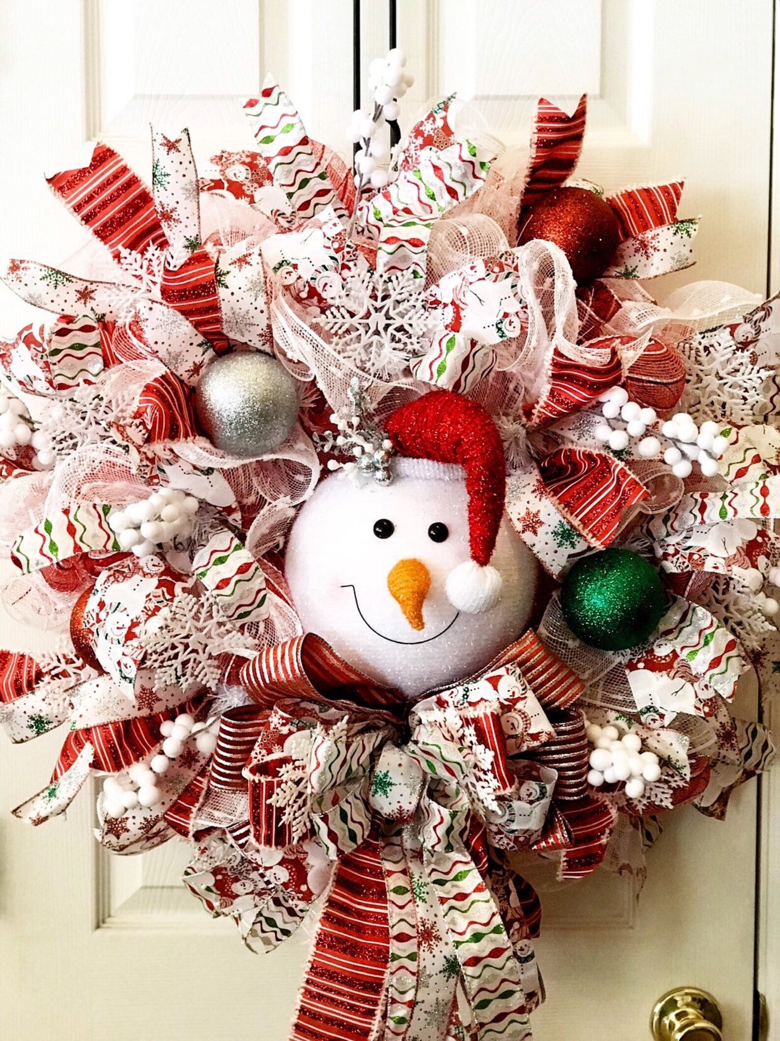 Ready to Ship Snowman Wreath Christmas Gift Snowman Holiday - Etsy