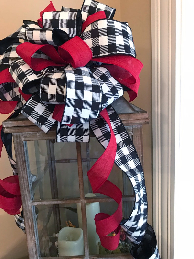 Buffalo Check Bow Lantern Bow Only W/tails Everyday Bow - Etsy