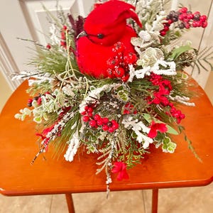 Cardinal Centerpiece, Christmas Decor, Christmas Gift, Cardinal Decor ...