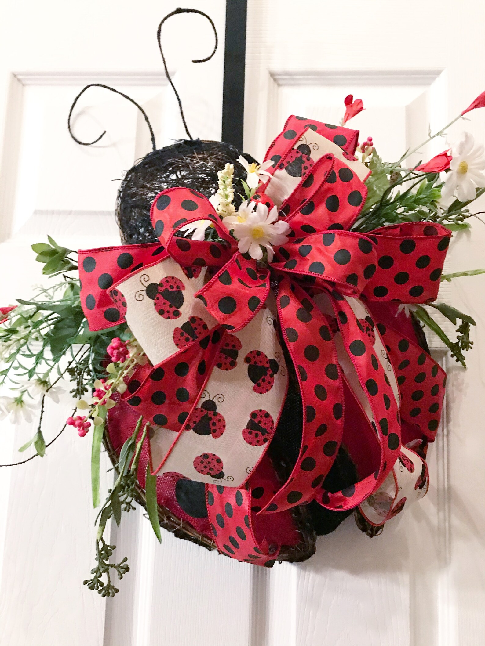 Ladybug Wreath Burlap Ladybug Wreath Summer Wreath Front | Etsy