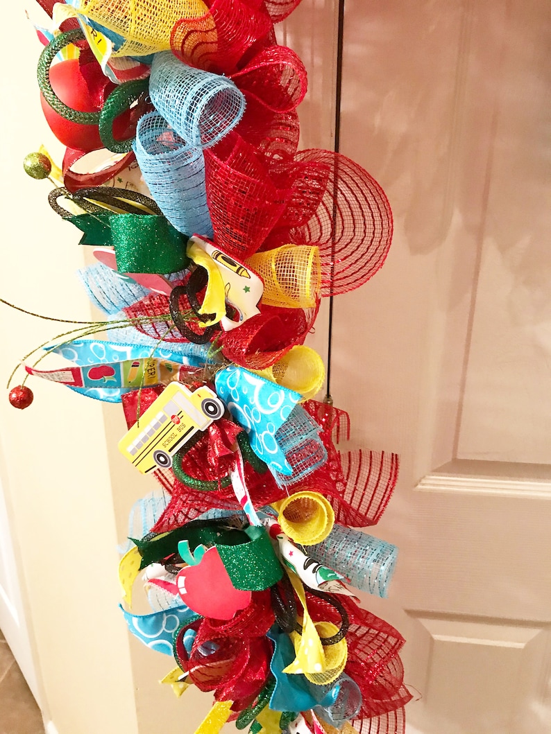 Teacher Appreciation Garland, Back to School, Garland Decor, Deco Mesh ...