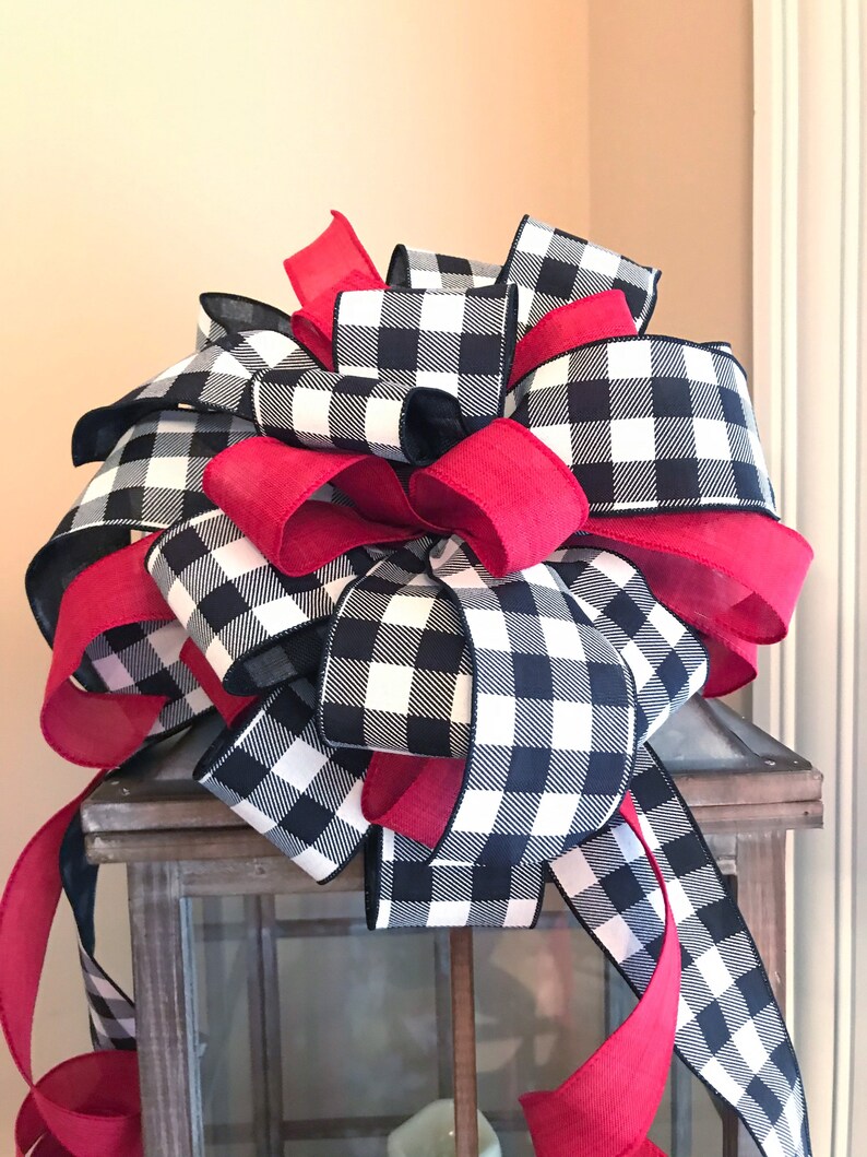 Buffalo Check Bow Lantern Bow Only W/tails Everyday Bow - Etsy