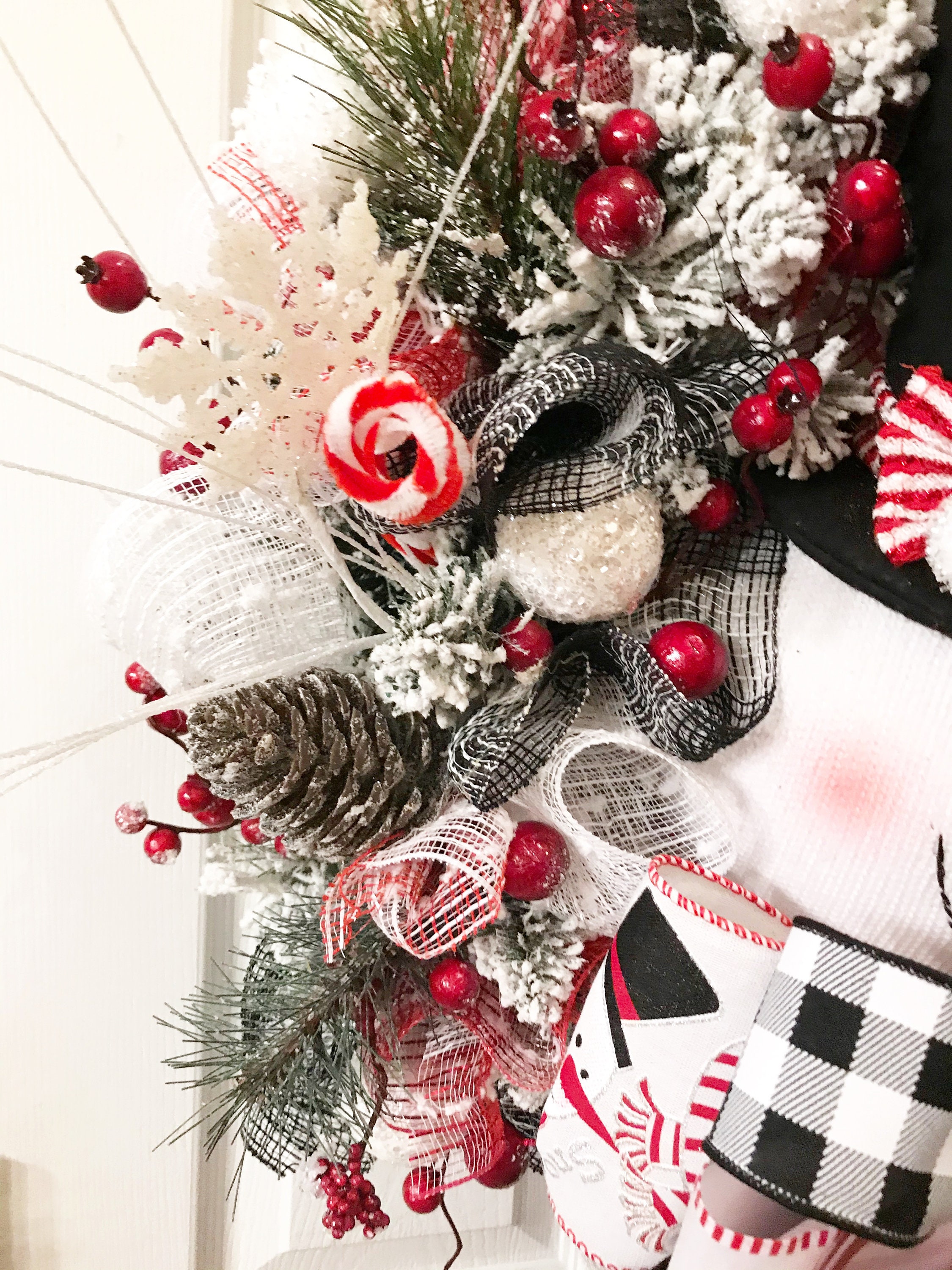 Snowman Wreath, Snowman Decor, Christmas Gift, Christmas Wreath ...