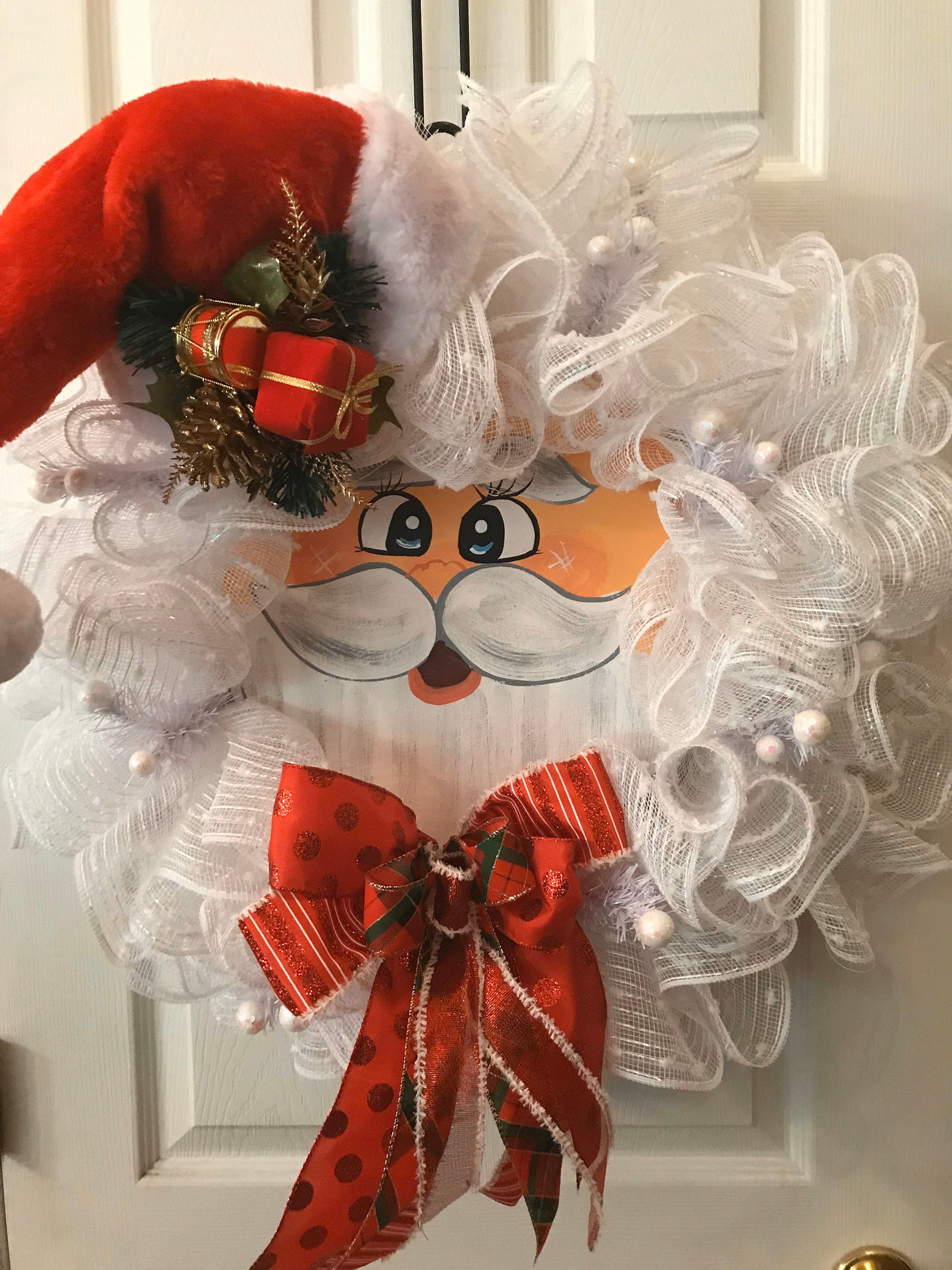 Santa Claus Wreath Christmas Wreath Holiday Decor Santa - Etsy