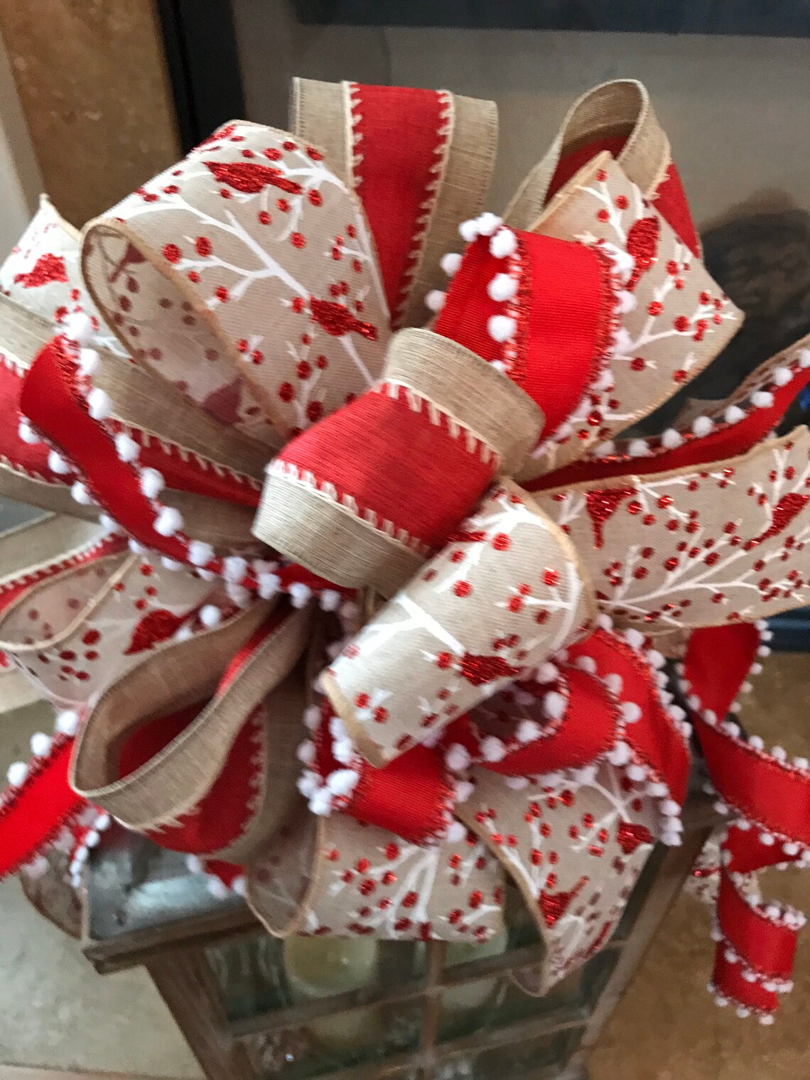 Cardinal Bow Large Lantern Bow Only W/tails Everyday Bow | Etsy