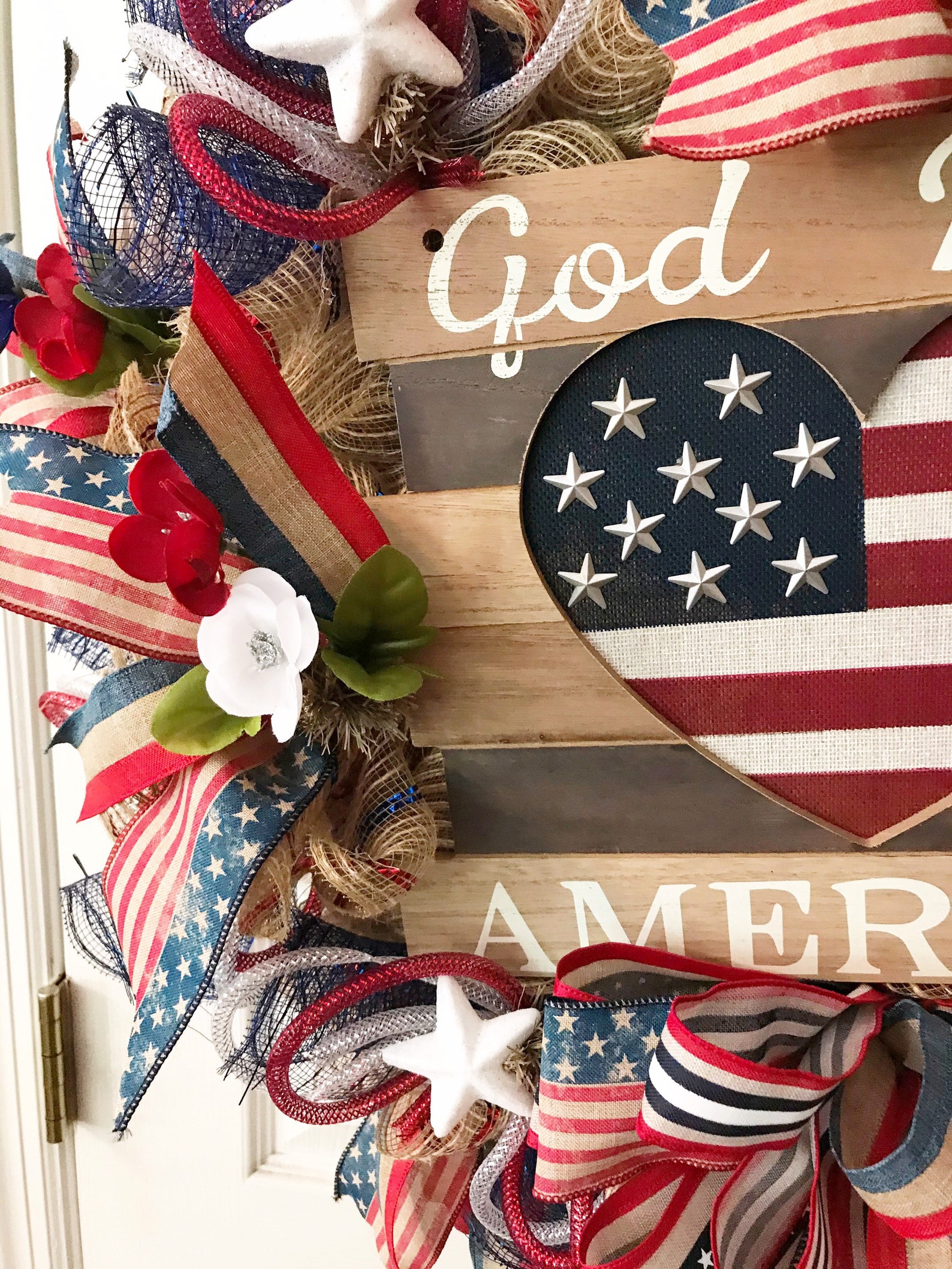 Everyday Wreath, Americana Wreath, Everyday Mesh Wreath, Front Door ...