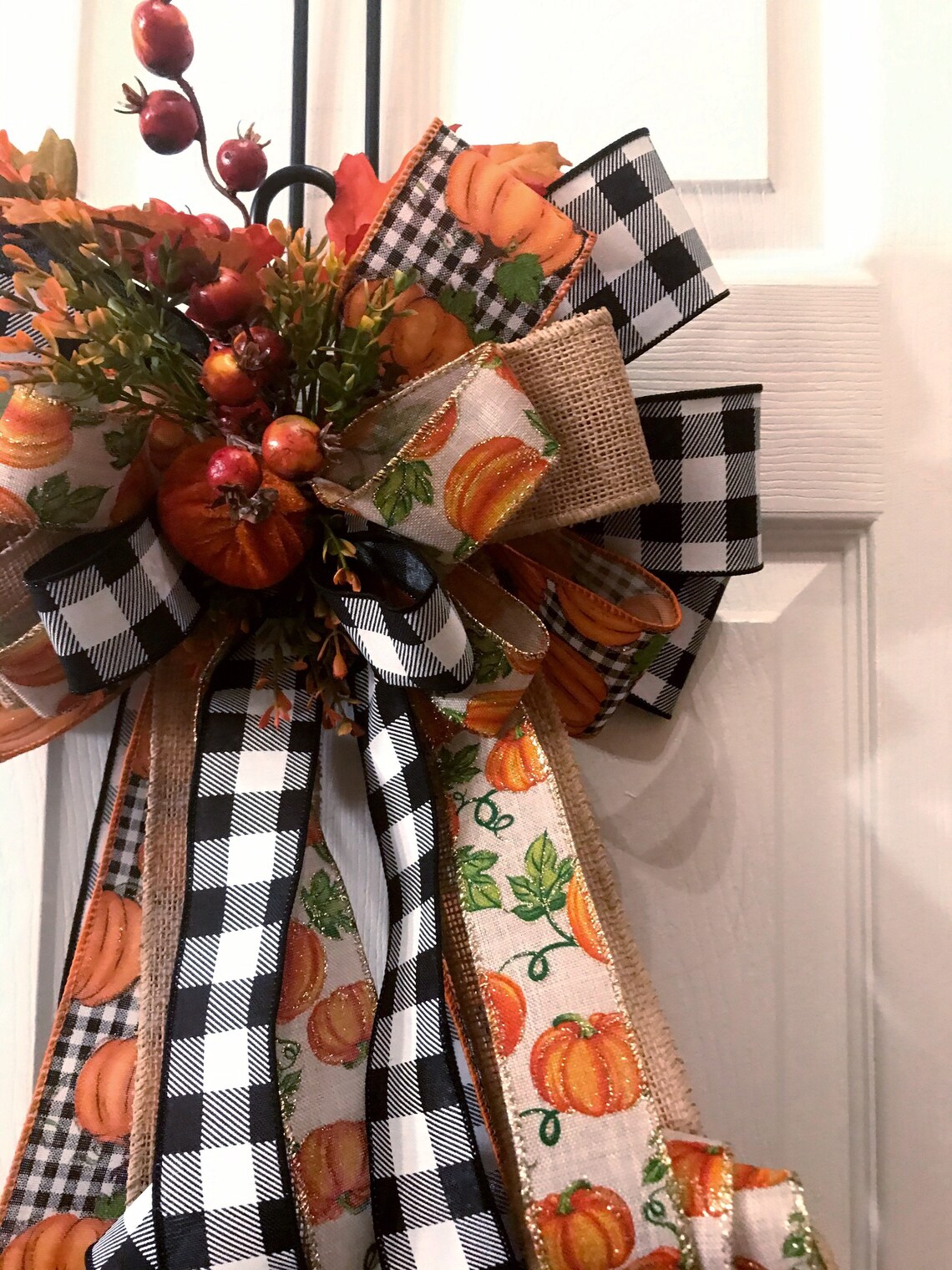 Fall Handmade Bow Thanksgiving Bow Porch Light Bow - Etsy