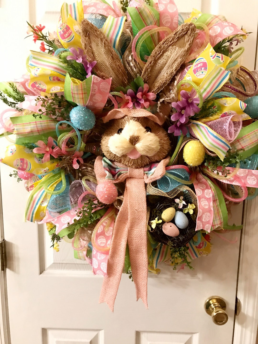 Easter Bunny, Easter Decor, Easter Wreath, Sissal Bunny, Easter Deco ...