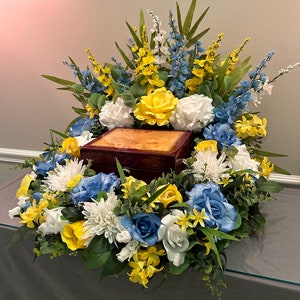 Sympathy Silk Flower Arrangement: Funeral Memorial Centerpiece - Etsy
