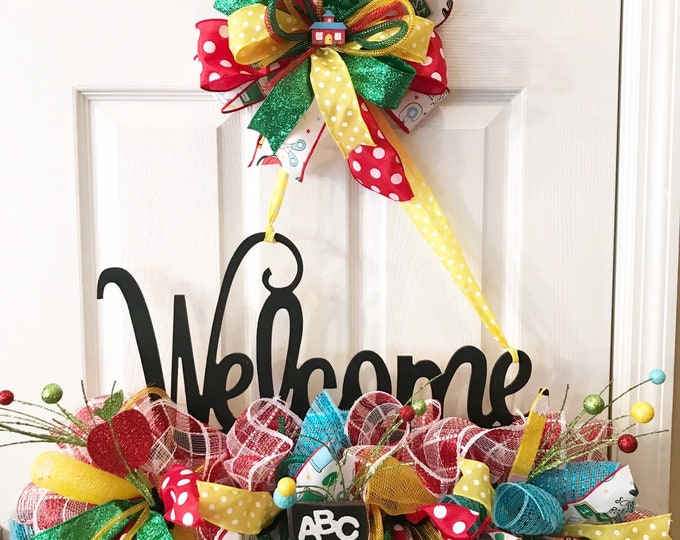 Welcome Back to School, School Door Hanger, Teacher Appreciation, Door ...