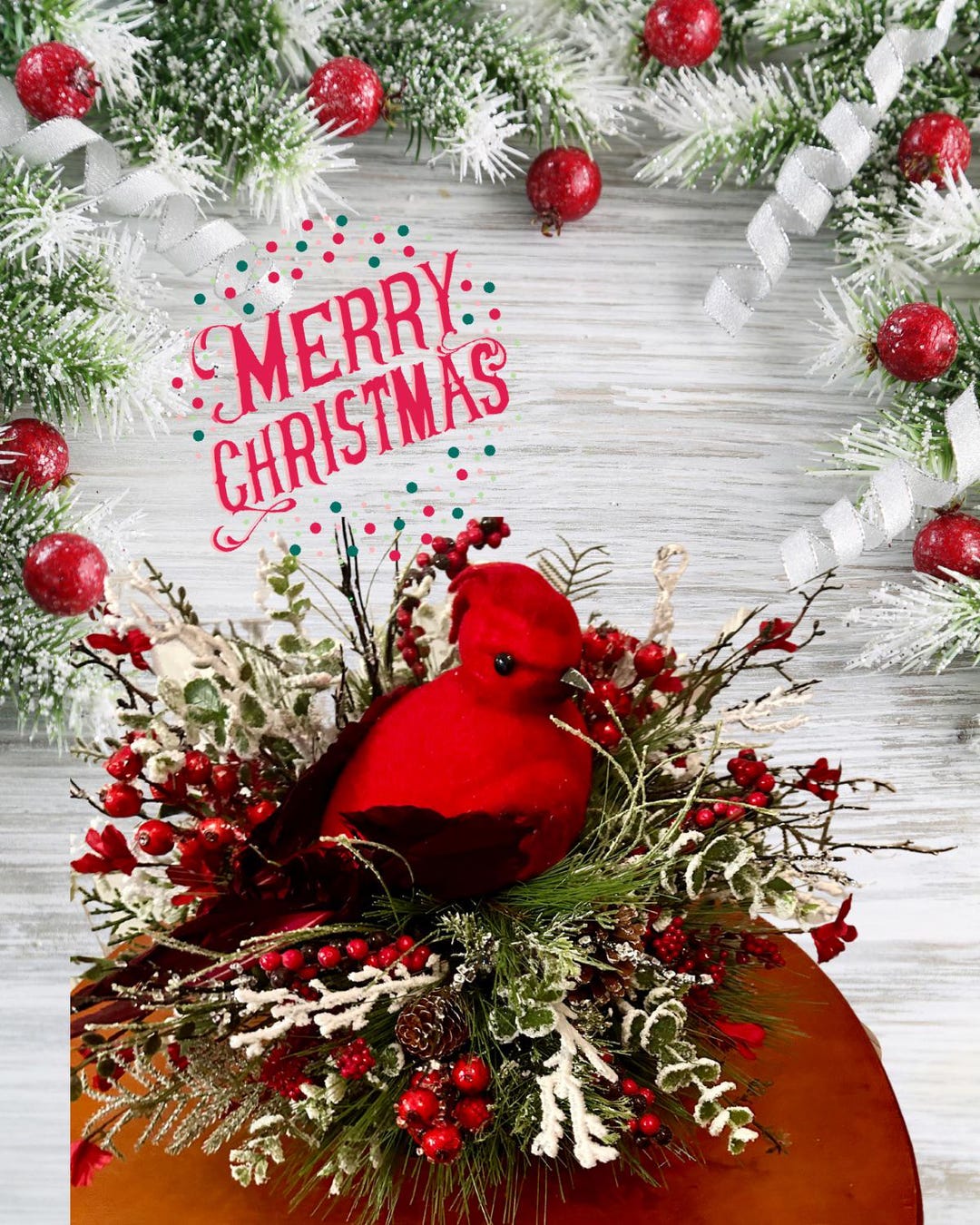 Cardinal Centerpiece, Christmas Decor, Christmas Gift, Cardinal Decor ...