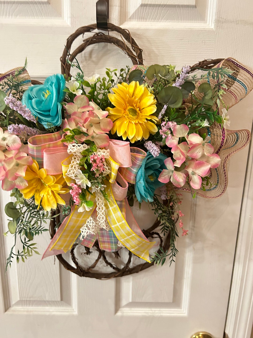 Angel Grapevine Door Hanger: Spring Floral Wreath - Etsy