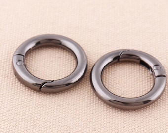 Gunmtal O-rings Metal O Ring Spring Ring Clasp Push Gate O Rings Push ...