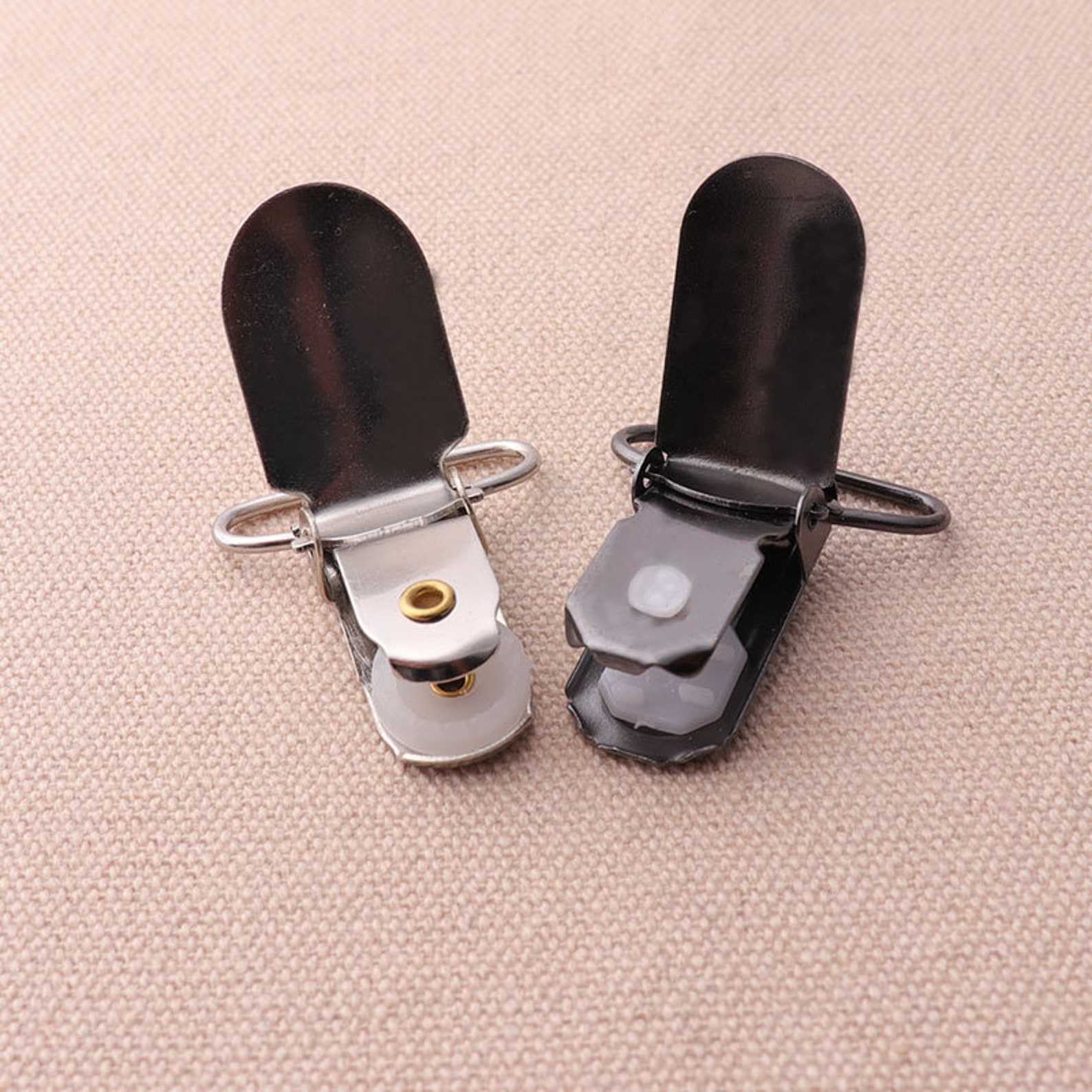 10pcs Black and Silver 35mm Metal Pacifier Clips Buckles | Etsy