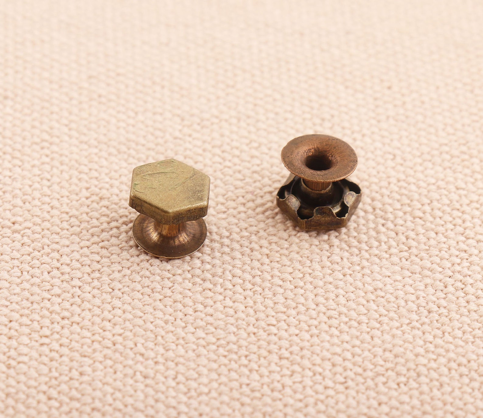 50pc Hexagon Bronze Single Cap Rivets 8mmleathercraft Rivet - Etsy