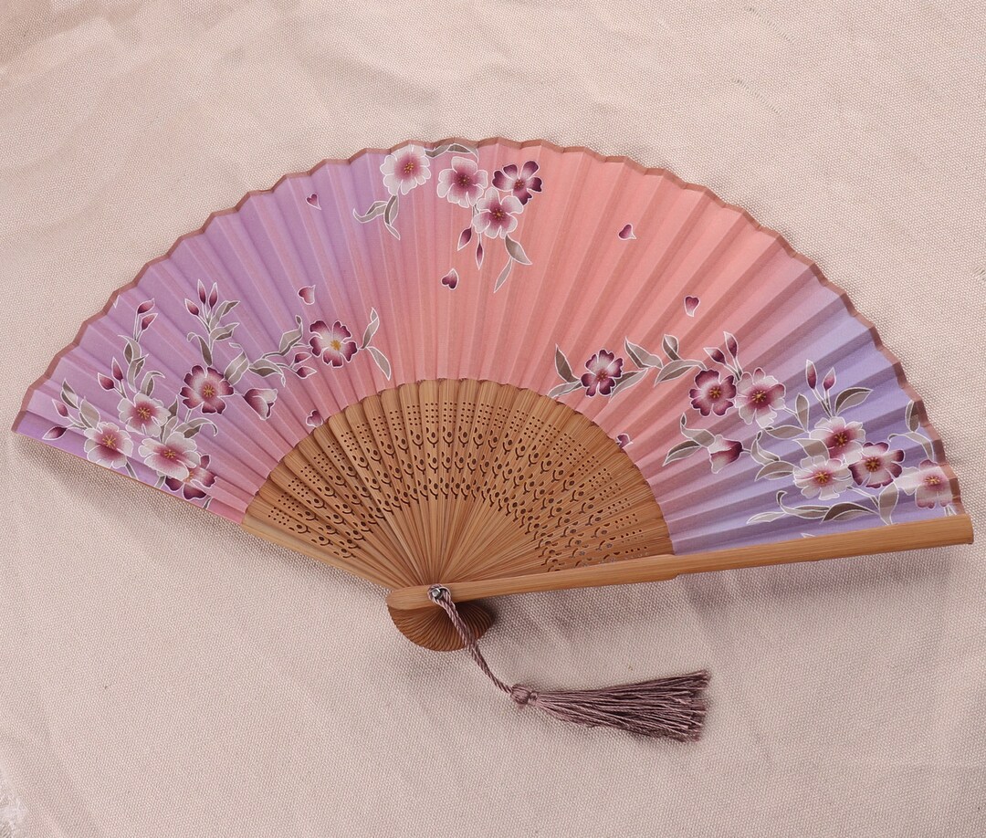 Pink Hand Fans,wedding Fans Party Favor Blossom Fan Floral Flower Fans ...