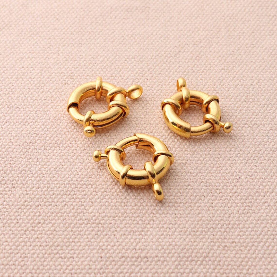 12pcs 15mm Gold Spring Clasp Open Ring Loop Connectors Closure - Etsy