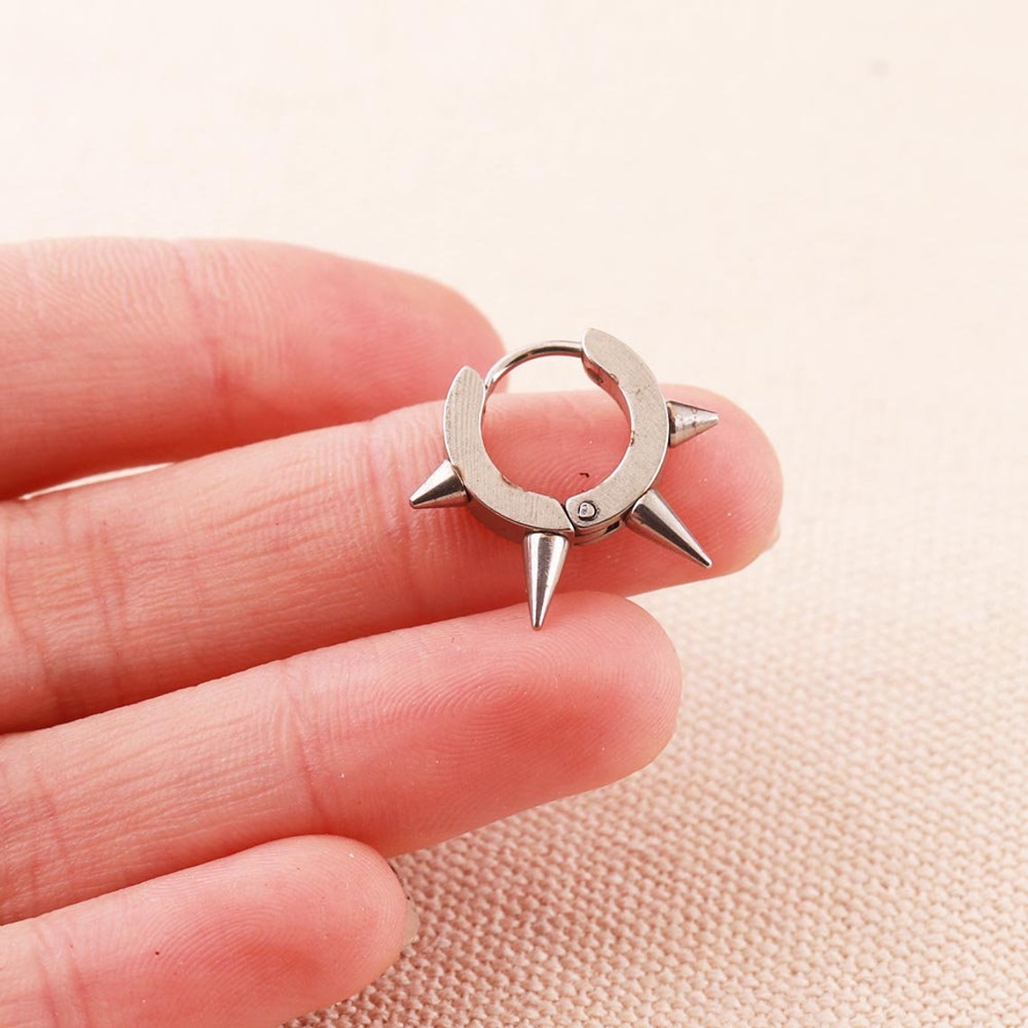 Stainless Steel Black Mens Gifts Punk Rock Earrings 14mm - Etsy