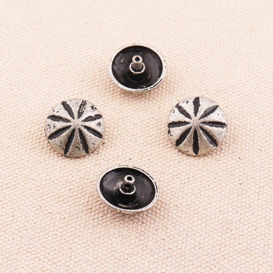 20pcs Flower Concho Rivets Antique Silver Plated Conchos Studs 15mm ...