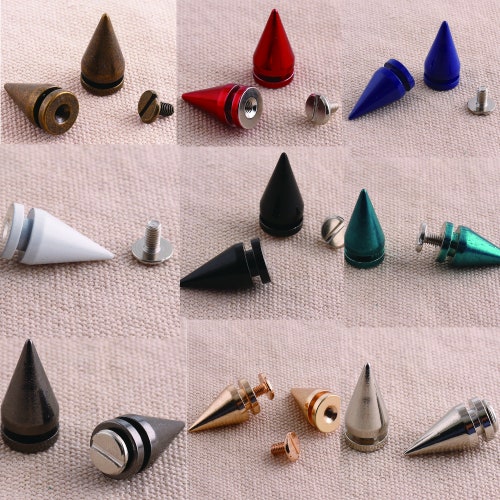 20 Sets Punk Rivet Spike Cone Bullet Metal Spikes Studs Screw - Etsy