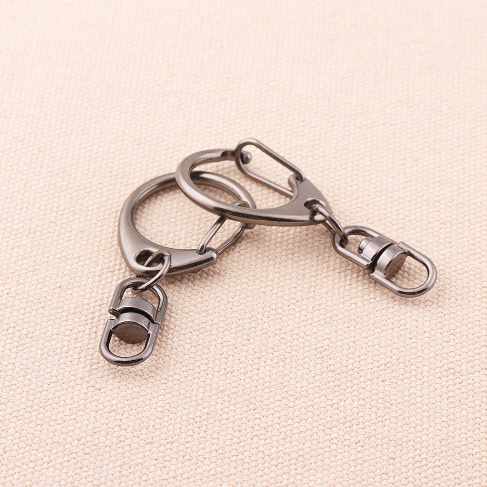 8pcs swivel hook 50mm Long Nickel Round split Key Rings come | Etsy