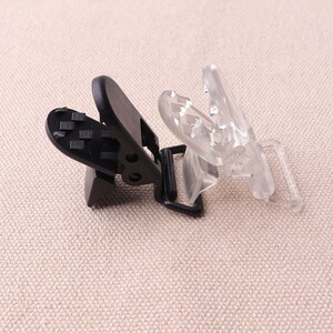 10pcs Plastic Holder Clip Clear and Black Plastic Pacifier Clip 40*20mm ...