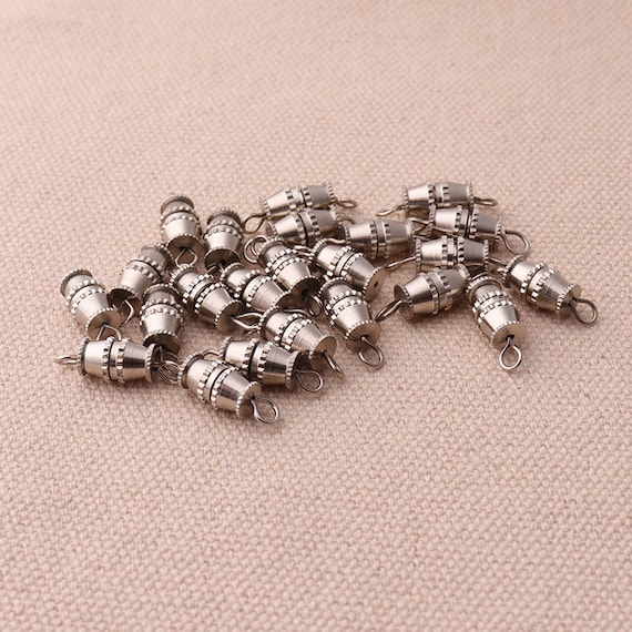 Metal Barrel Screw Clasp 16mm With Loops Silver Plated - Etsy