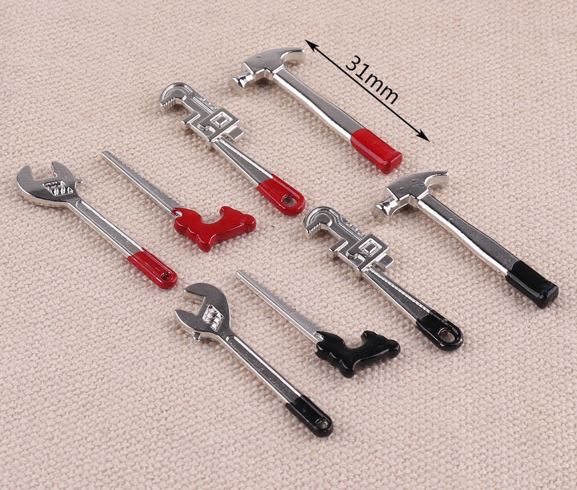 Dollhouse Miniature Tool Box and Toolsmini Tools Set of 8 for | Etsy