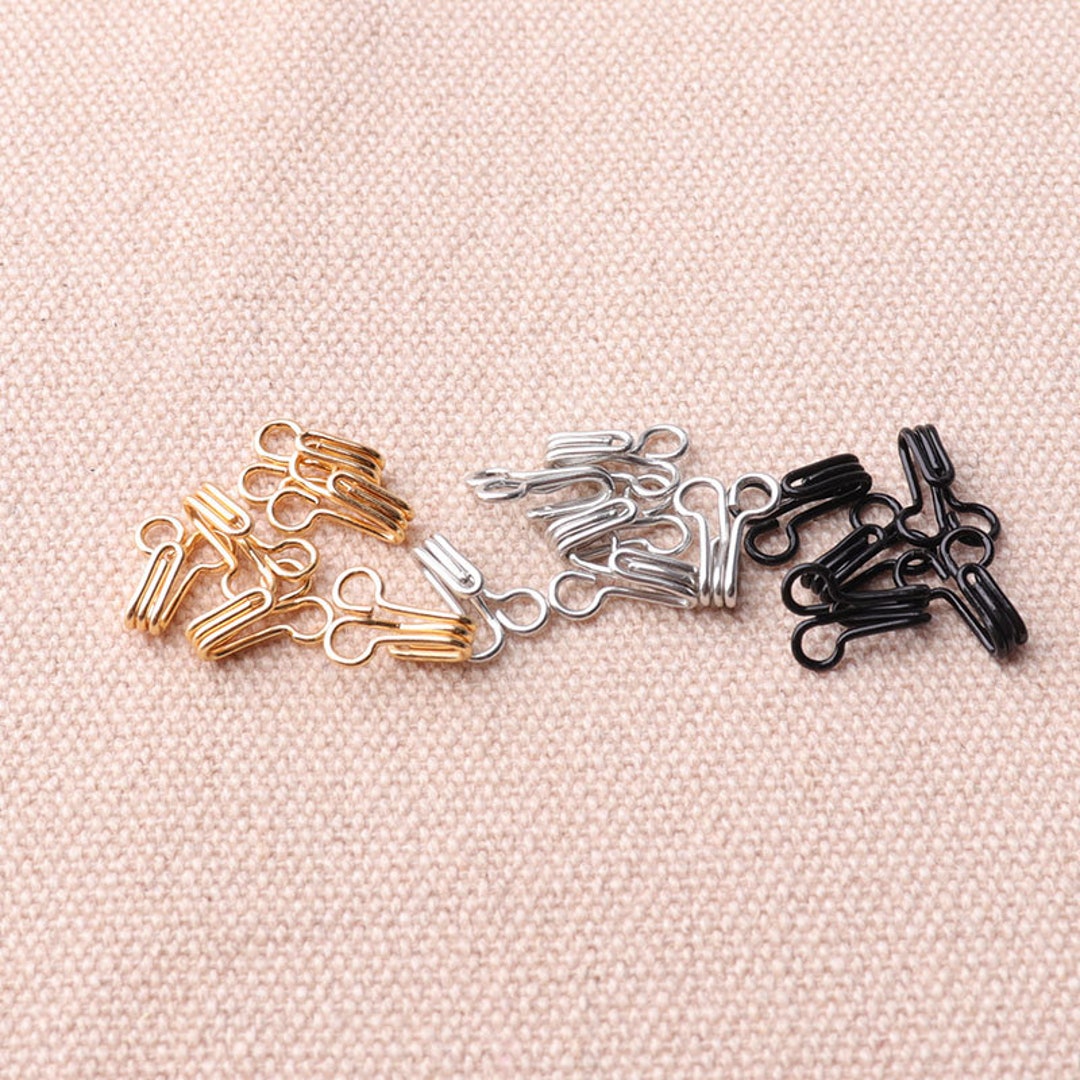 100pcs 10mm Hook and Eye Claps for Dresses Shirts and Bras Avalible in ...