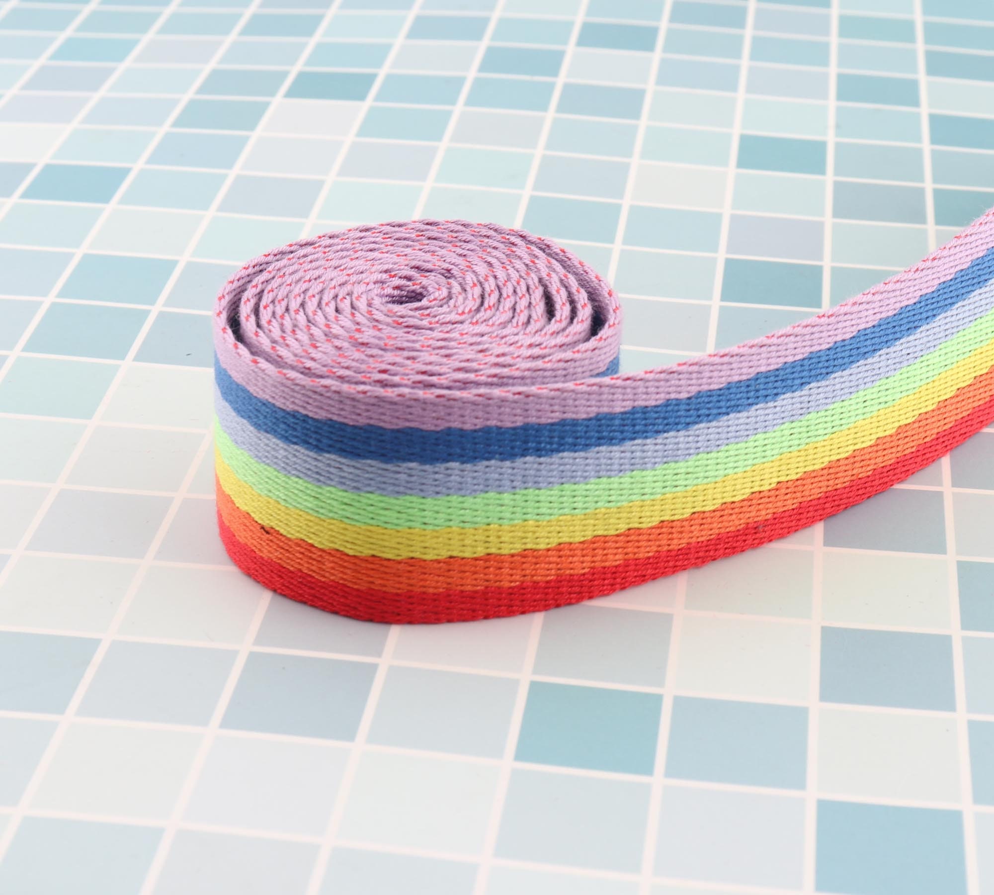 38mm rainbow colorful webbing canvas cotton polyester strong | Etsy