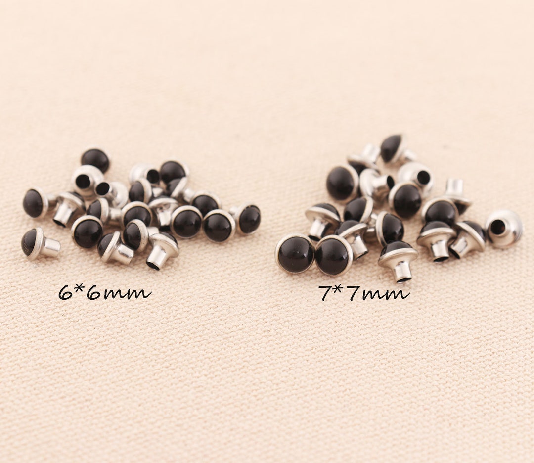 100pc 6*6mm,7*7mm Black Rhinestone Rivets Nailhead Rivets Tiny Diamond ...