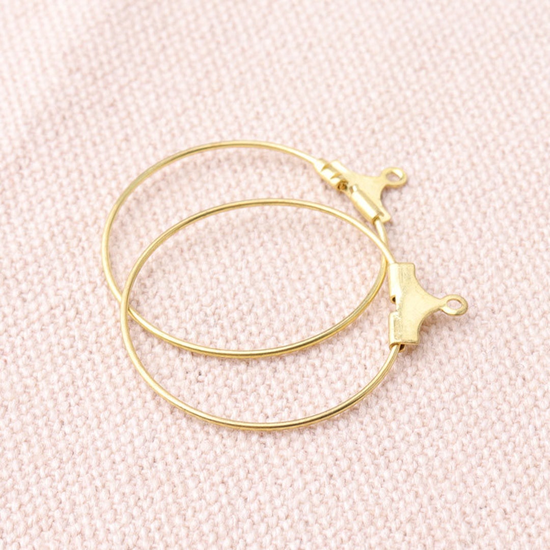 50pcs Beading Hoop Earring Hoop Gold Color Closed Hoop Drop Beads 26mm ...