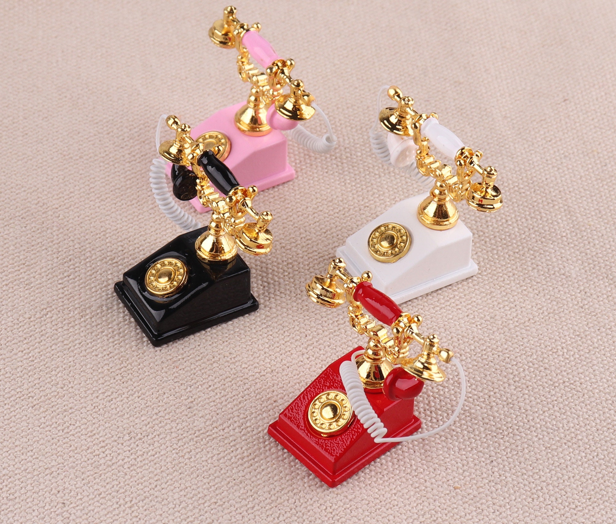 Retro Vintage Miniature Telephone Miniatures Dollhouse Miniature ...