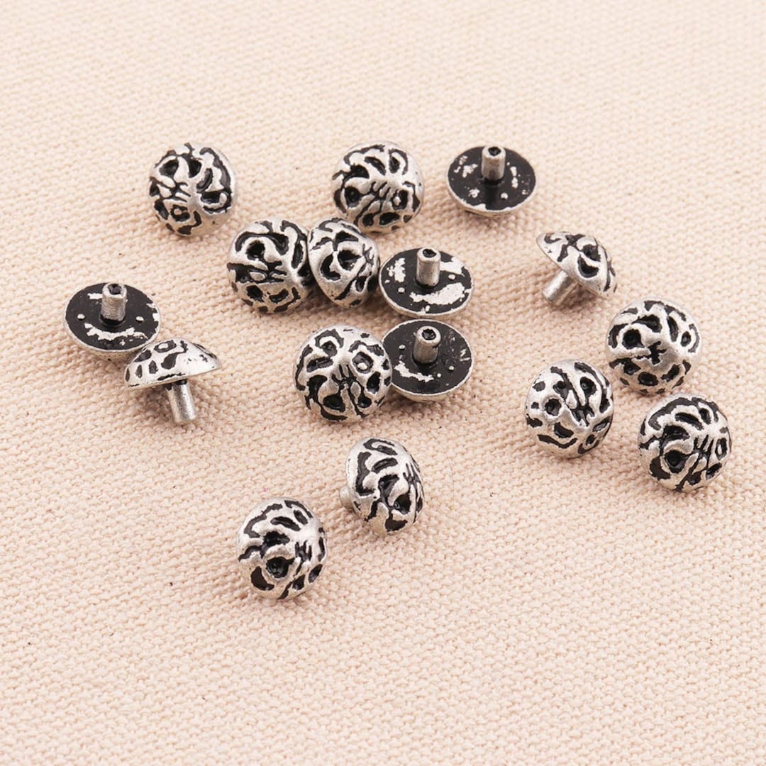 10mm Pattern Rivets Small Antique Silver 20pcs Conchos Studs 10mm ...