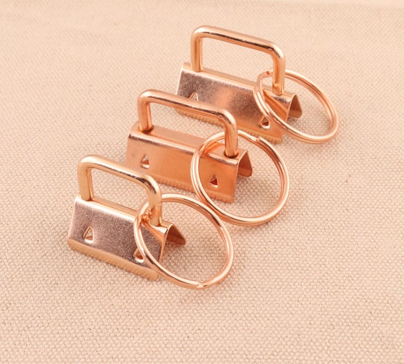 25pcs Rose Gold Color Key Fob Hardware Metal 25/30/32mm With | Etsy