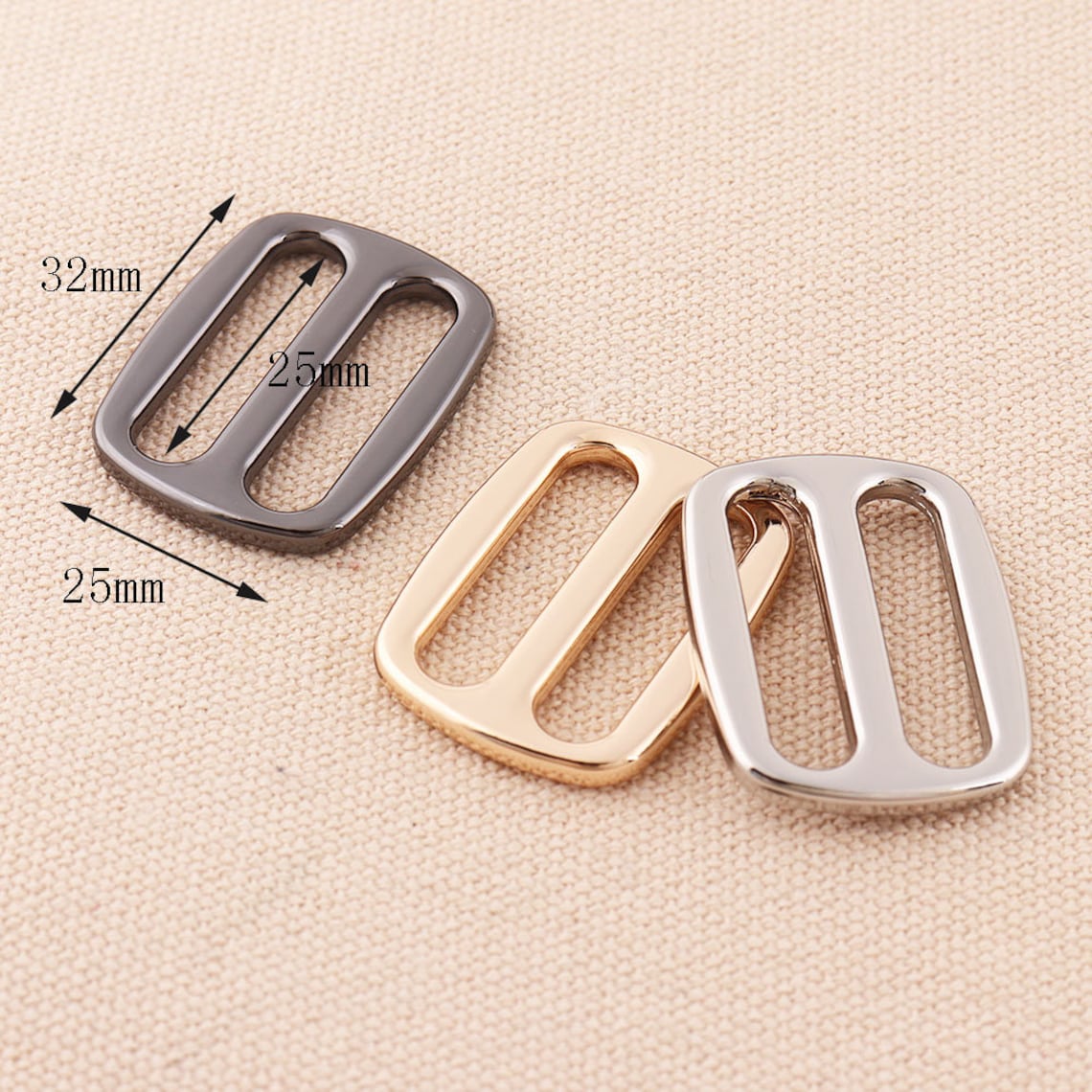 8pc 1 Inch Metal Slide Buckle, Triglide Strap Keeper for 25mm Strap Bag ...