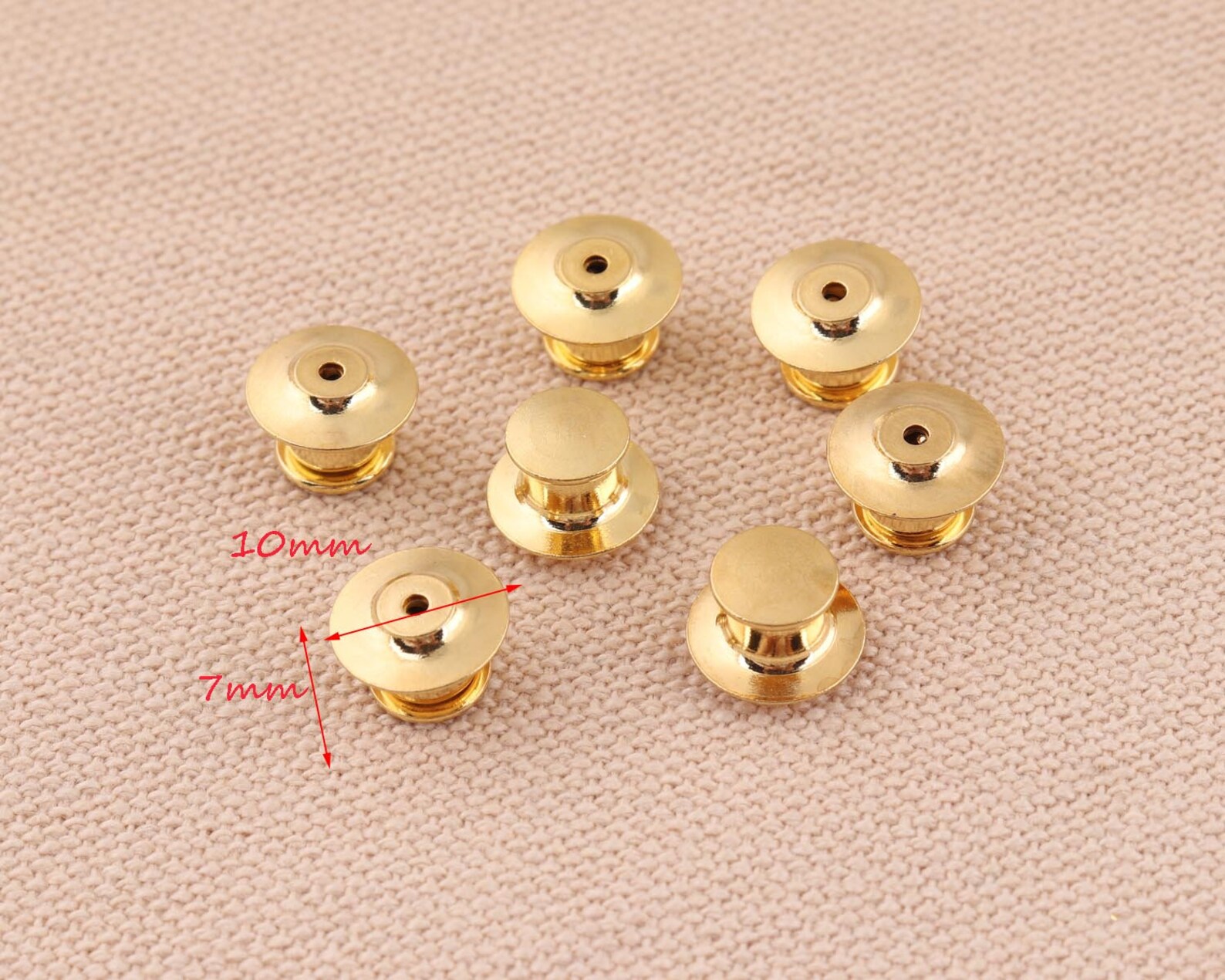 10pcs Pin Backs Locking Buttons Pins Keeper Clutch Label Gold | Etsy