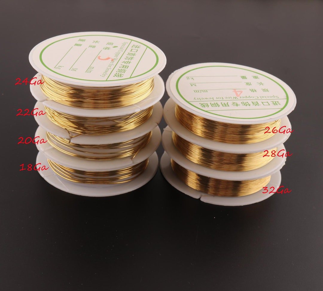 Gold Color Copper Wire Solid Copper Wire 18/20/22/24/26/28/32ga Wire ...