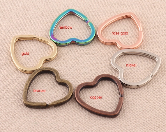 10pcs Heart Shape Key Ring Rose Gold | Etsy