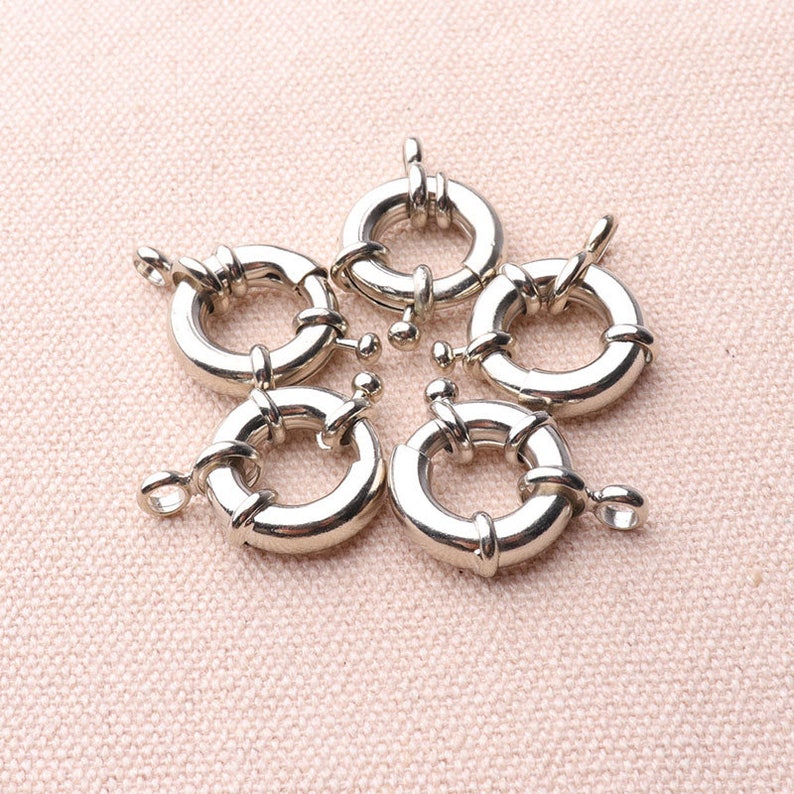 12pcs 17mm Silver Spring Clasp Open Ring Loop Connectors Closure ...