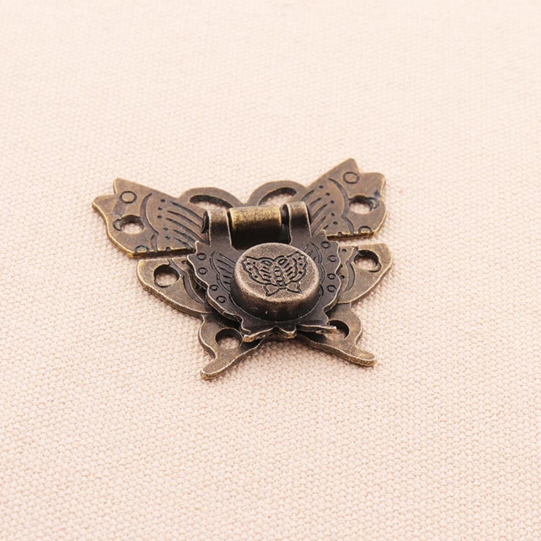 1set Antique Bronze Color "butterfly" Lock Latch 50*45mm Box Hardware ...